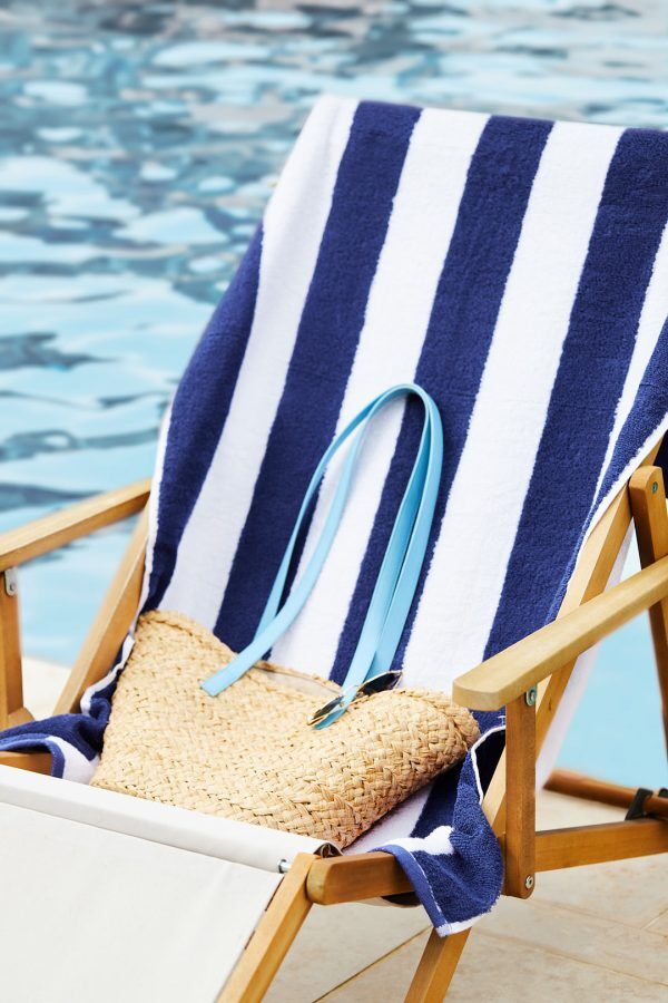 Cabana Stripe Royal Blue Beach Towels for Adults Sweet Needle